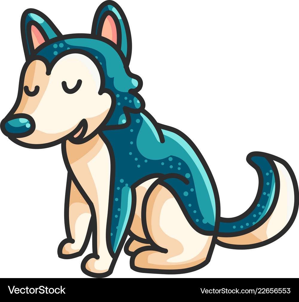 Little cartoon husky dog Royalty Free Vector Image