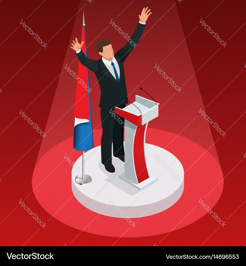 Man is the winner in elections Royalty Free Vector Image