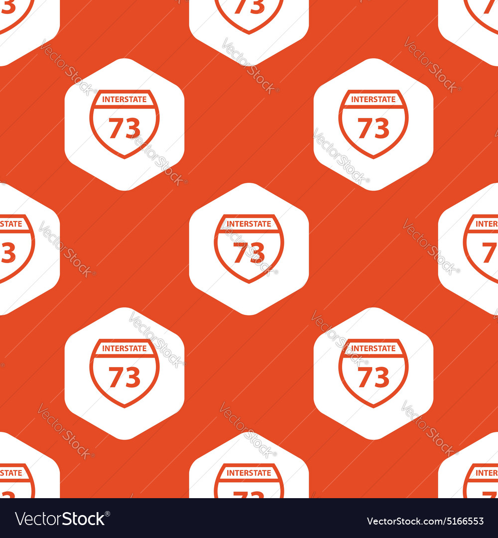 Orange hexagon interstate 73 pattern Royalty Free Vector
