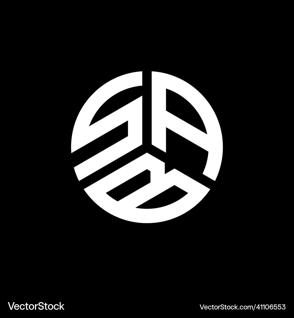 Sab letter logo design on black background Vector Image