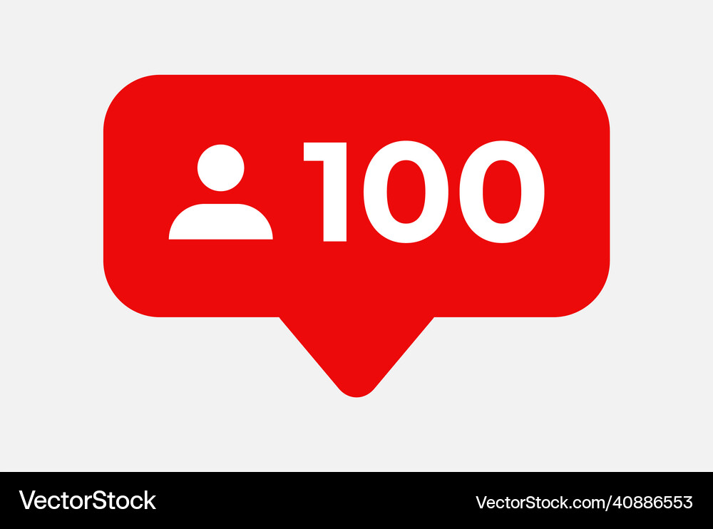 Social Media Follower Notification Icon Royalty Free Vector