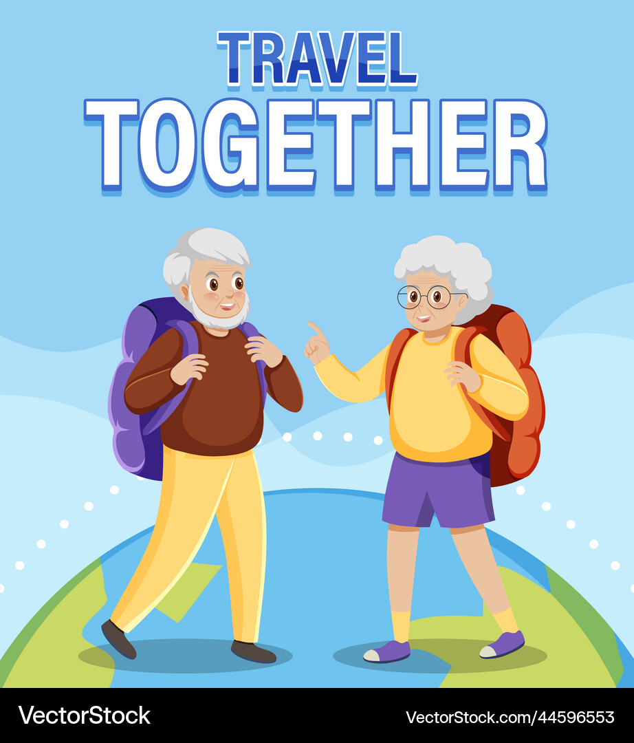 Travel together banner design Royalty Free Vector Image