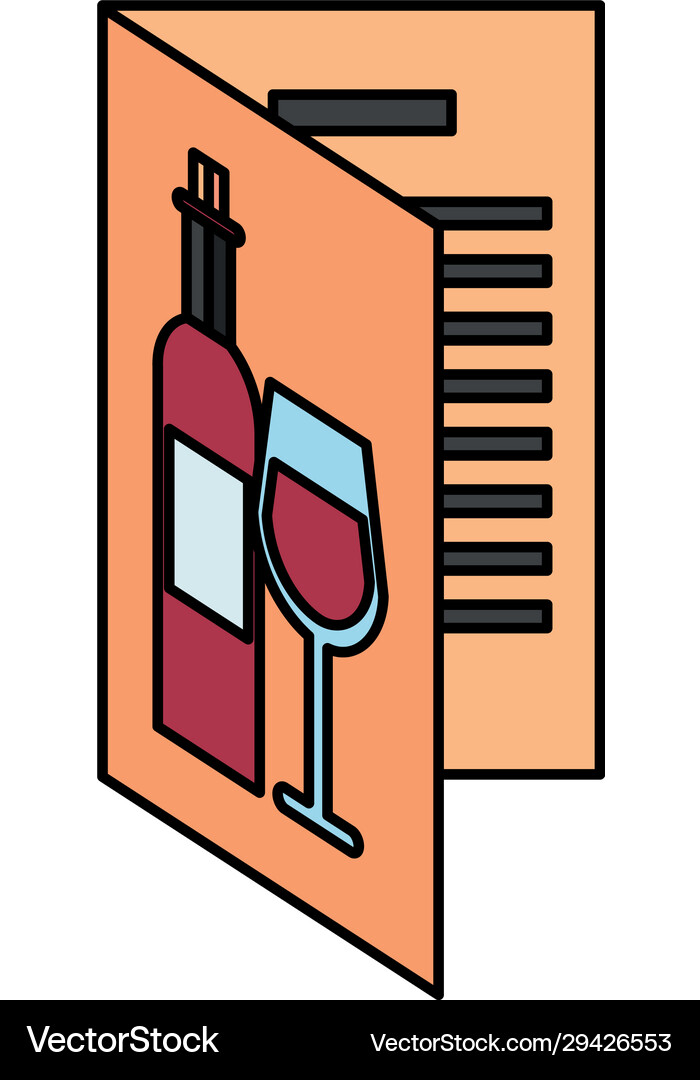 Wine drink in card menu restaurant Royalty Free Vector Image