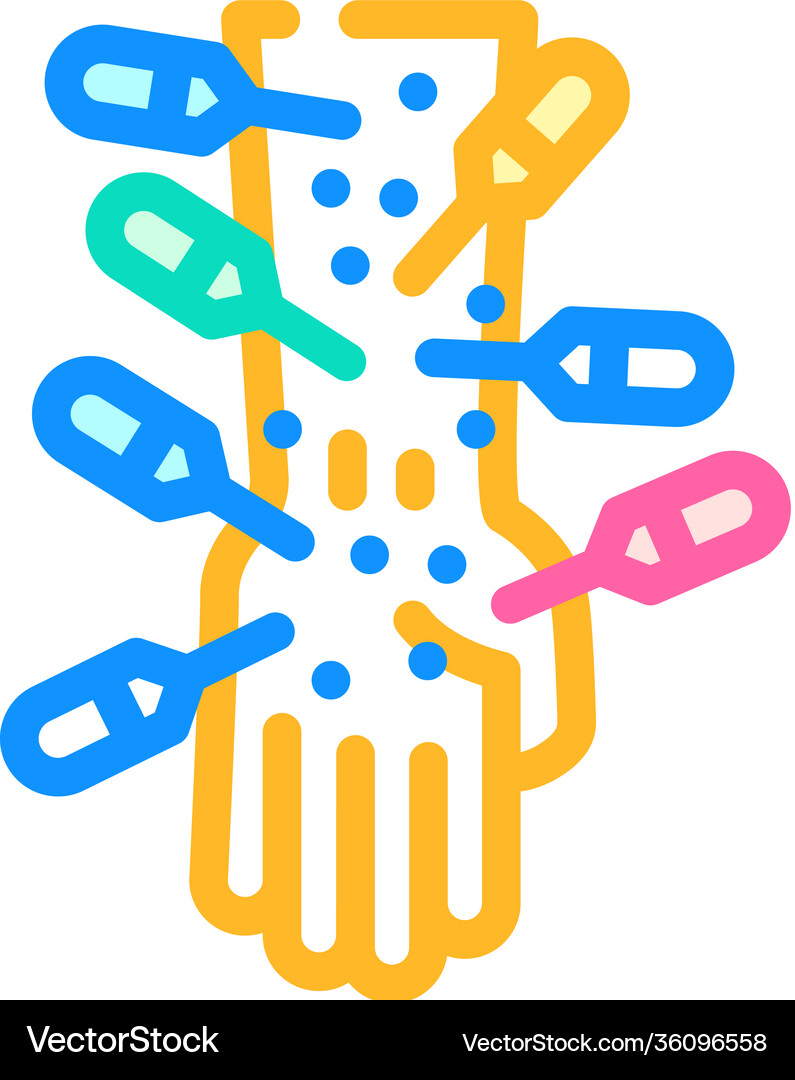 Acupuncture treatment color icon Royalty Free Vector Image