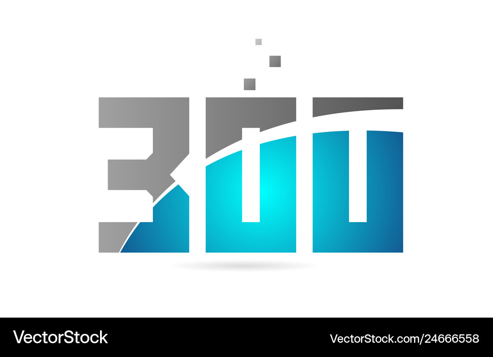 Blue grey number 300 for logo icon design Vector Image