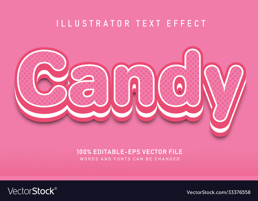 Candy text effect Royalty Free Vector Image - VectorStock