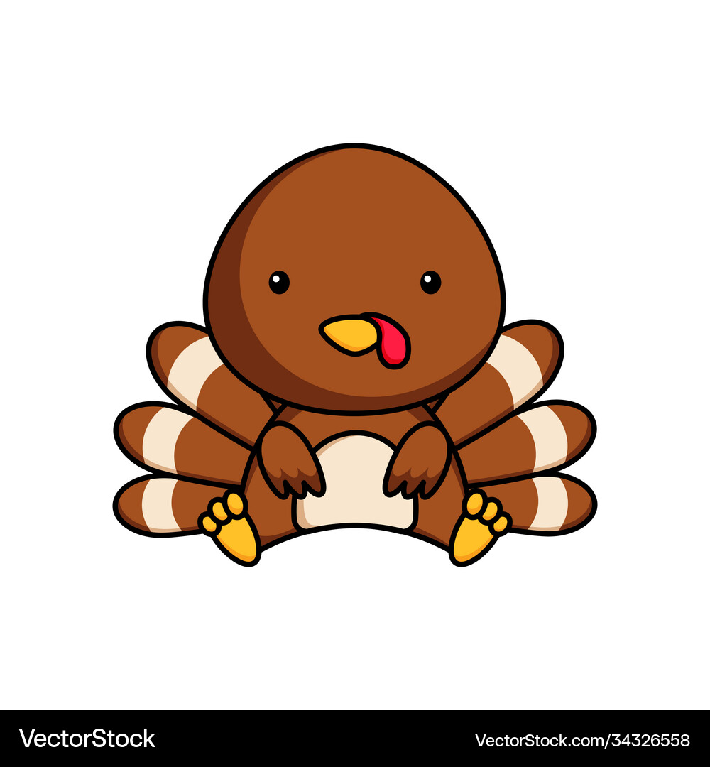 Cute business turkey icon on white background Vector Image