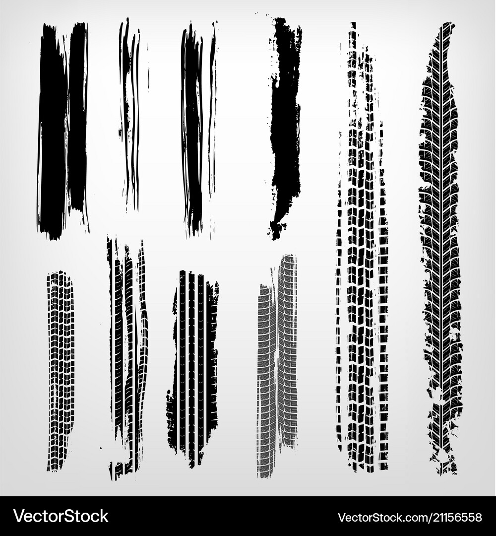Dirty Tire Imprints - Grunge Textures Royalty Free Vector