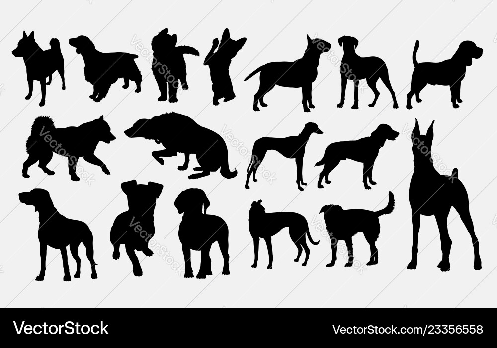 Dog pet animal silhouette Royalty Free Vector Image
