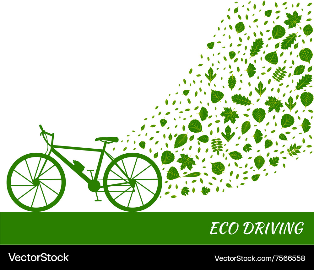 Eco driving concept in green colors Royalty Free Vector