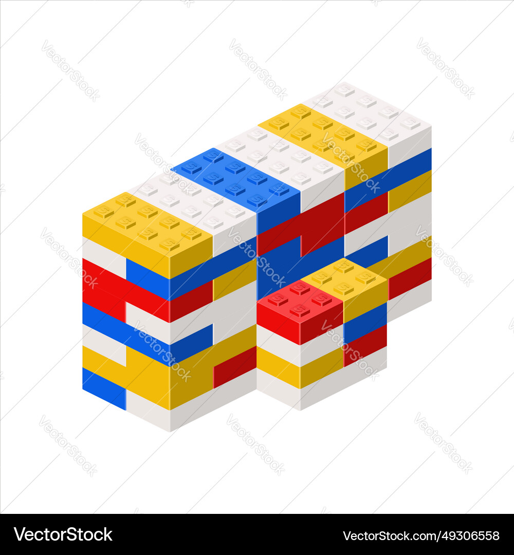 Imitation of a building made plastic blocks Vector Image