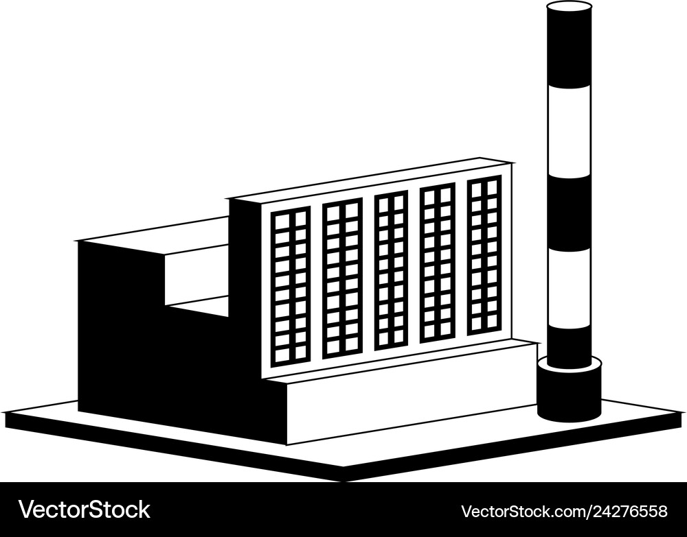 Isolated monochromatic energy plant Royalty Free Vector
