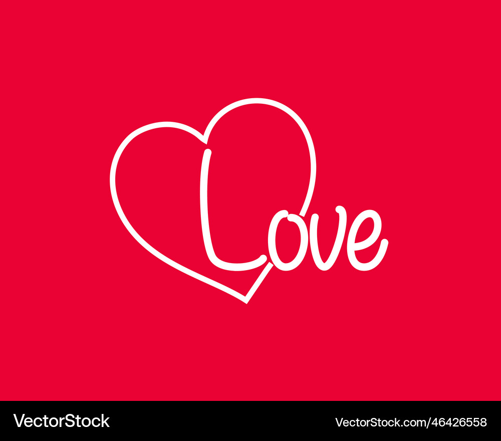 Love letter logo in red background eps isol Vector Image