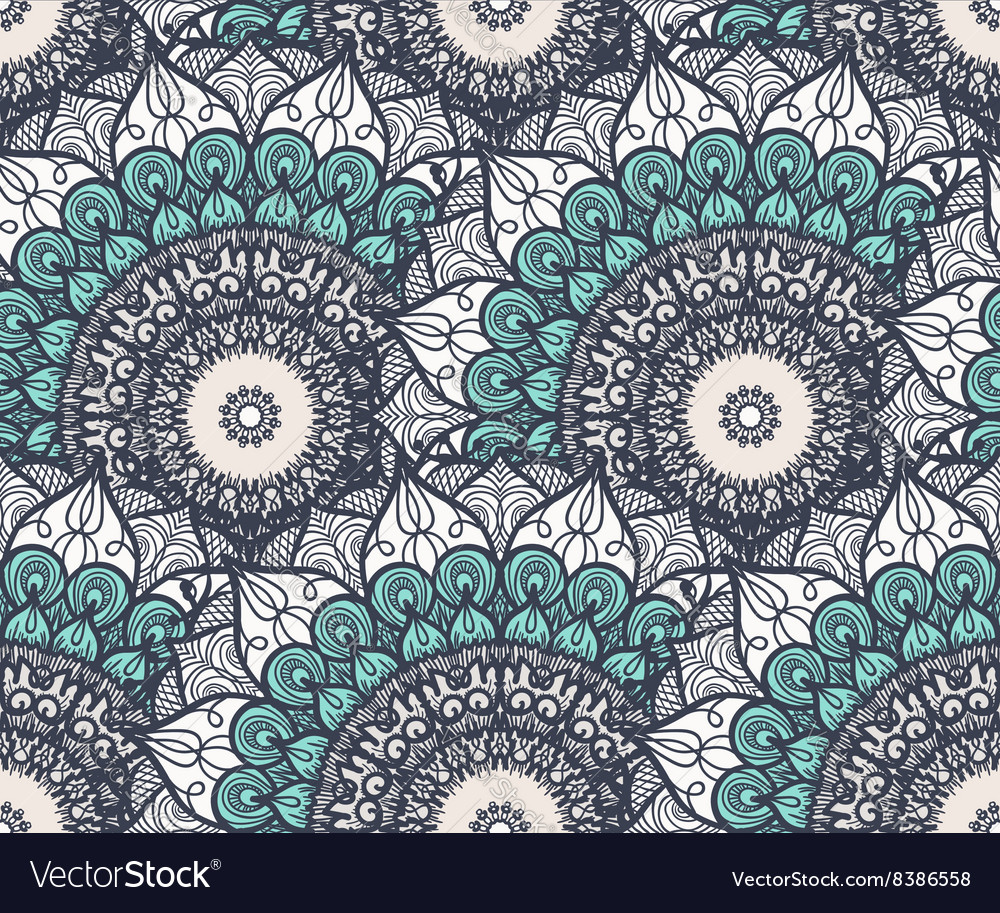 Mandala seamless pattern Royalty Free Vector Image