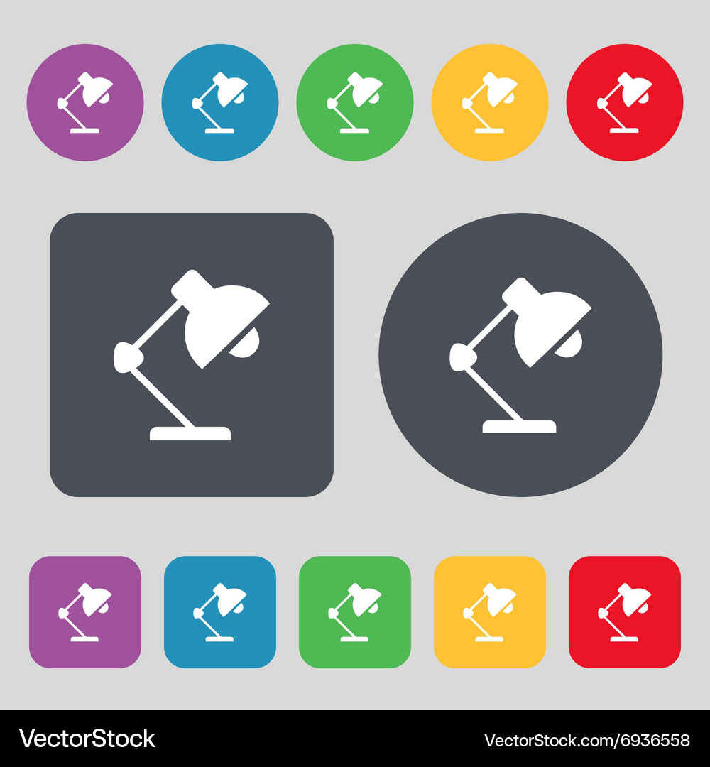 Reading-lamp and lighting illumination icon sign Vector Image