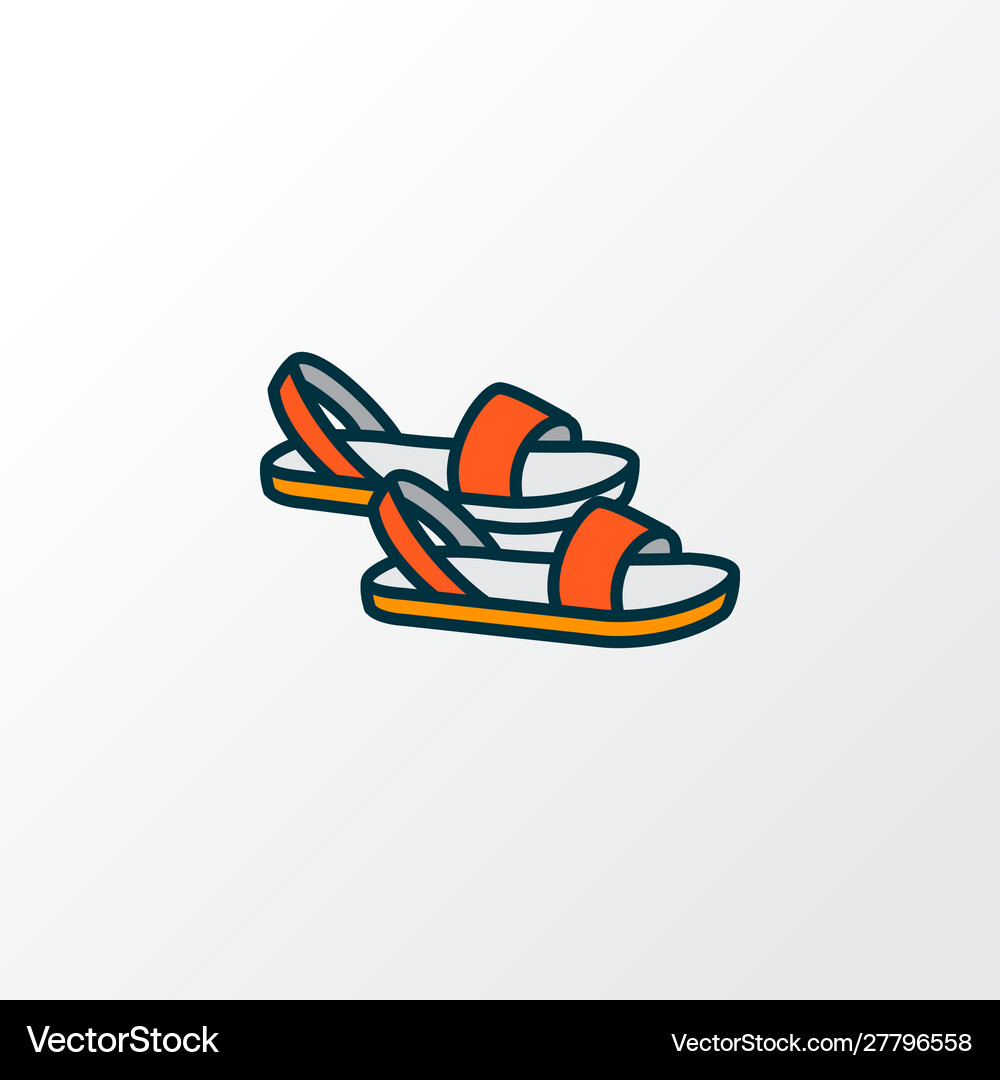 Sandals icon colored line symbol premium quality Vector Image
