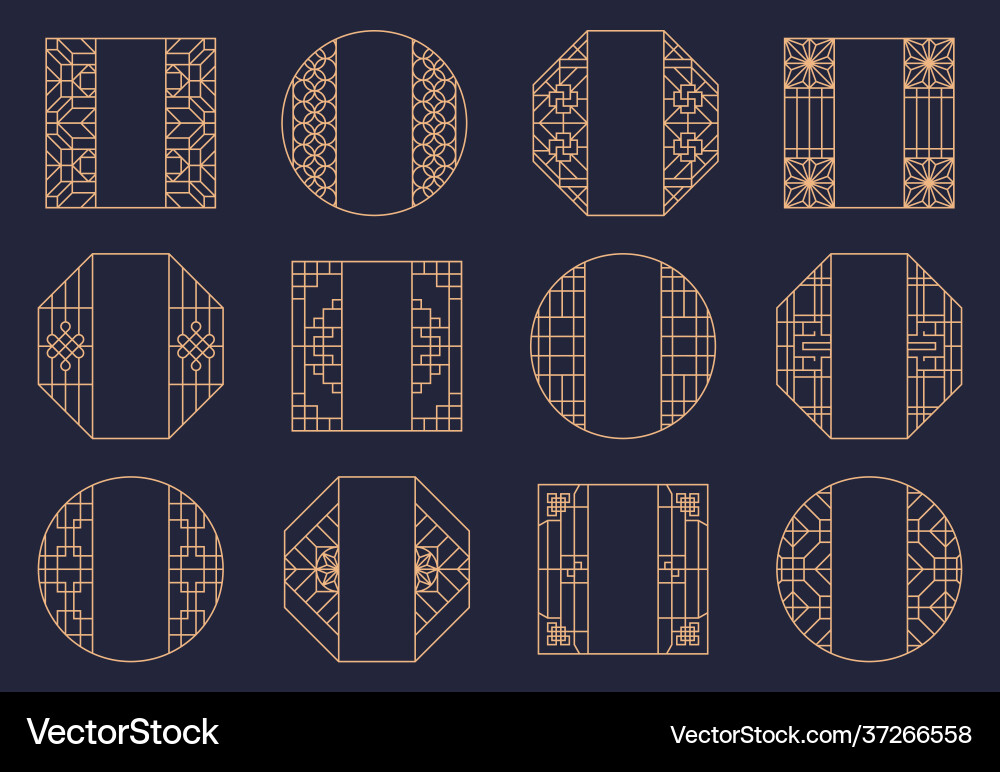 Set oriental art for chinese design Royalty Free Vector