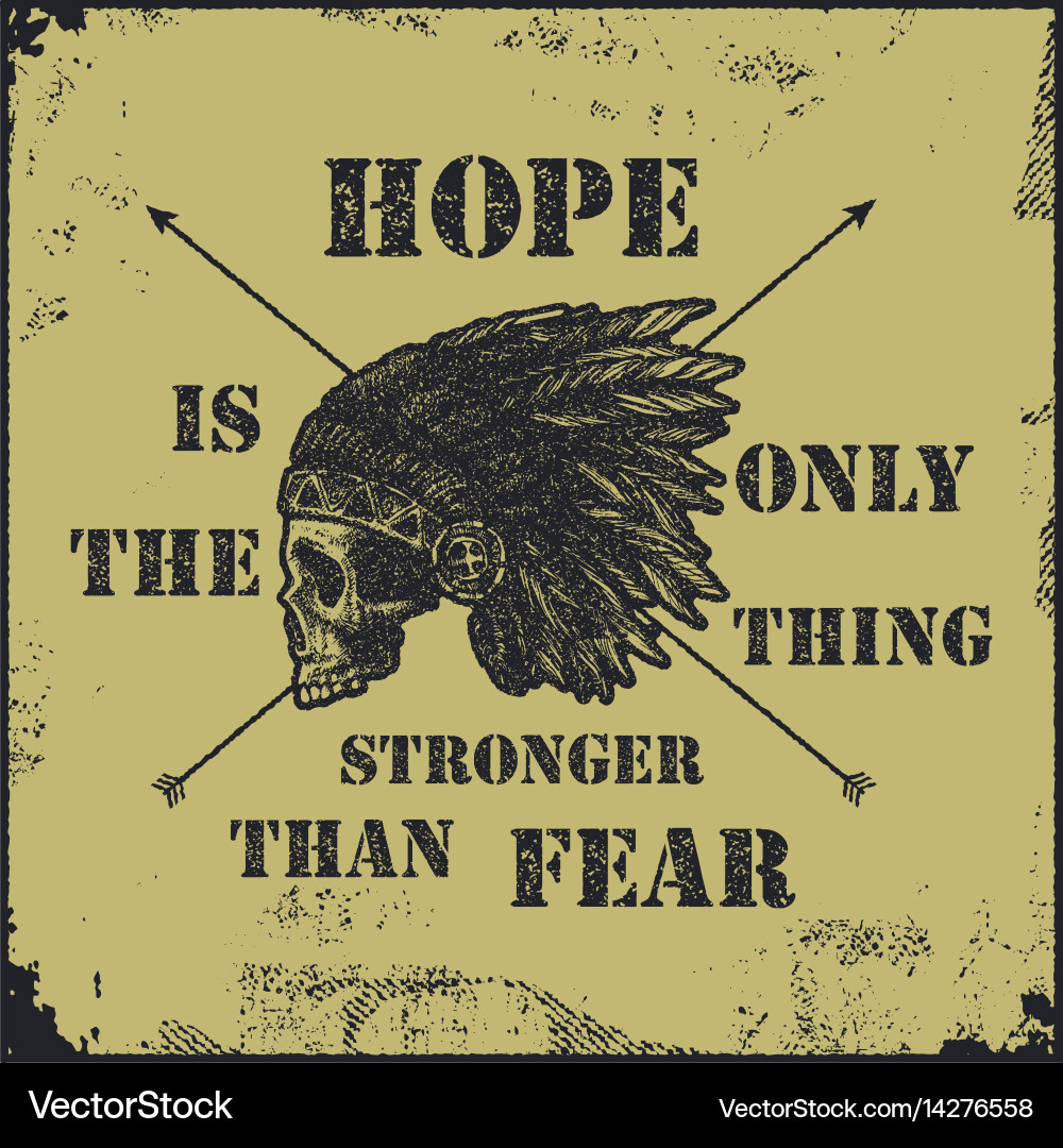 Skull indian chief hand drawing style Royalty Free Vector