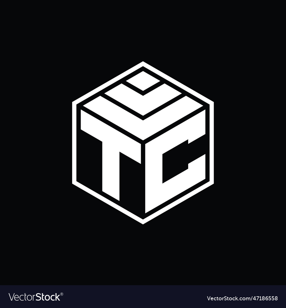 Tc logo monogram with hexagon geometric isolated Vector Image Tc logo monogram with hexagon geometric isolated Vector Image