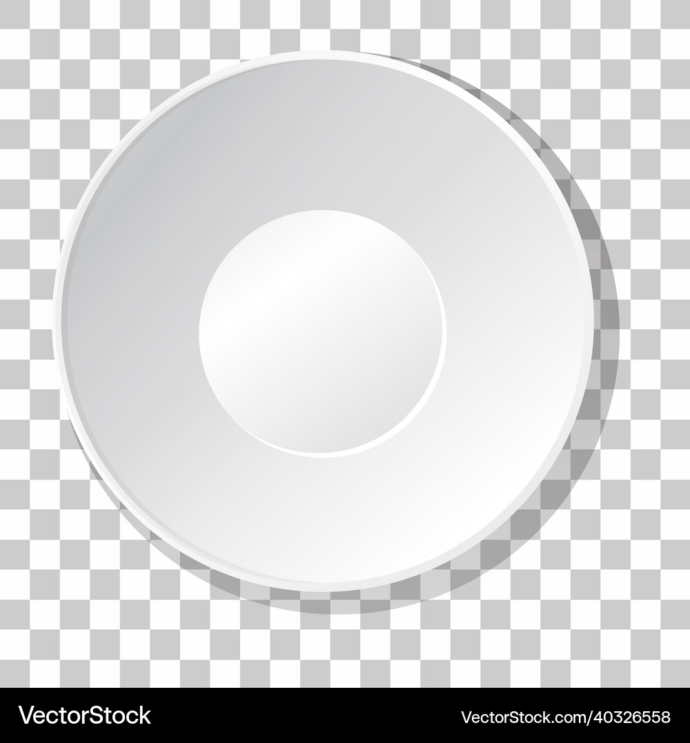 White plain plate on transparent background Vector Image
