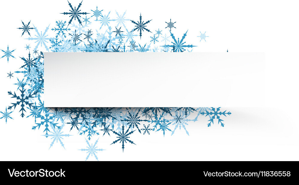 Winter banner with blue snowflakes Royalty Free Vector Image