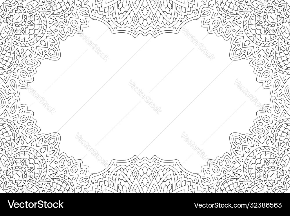 Art for coloring book page with abstract border Vector Image