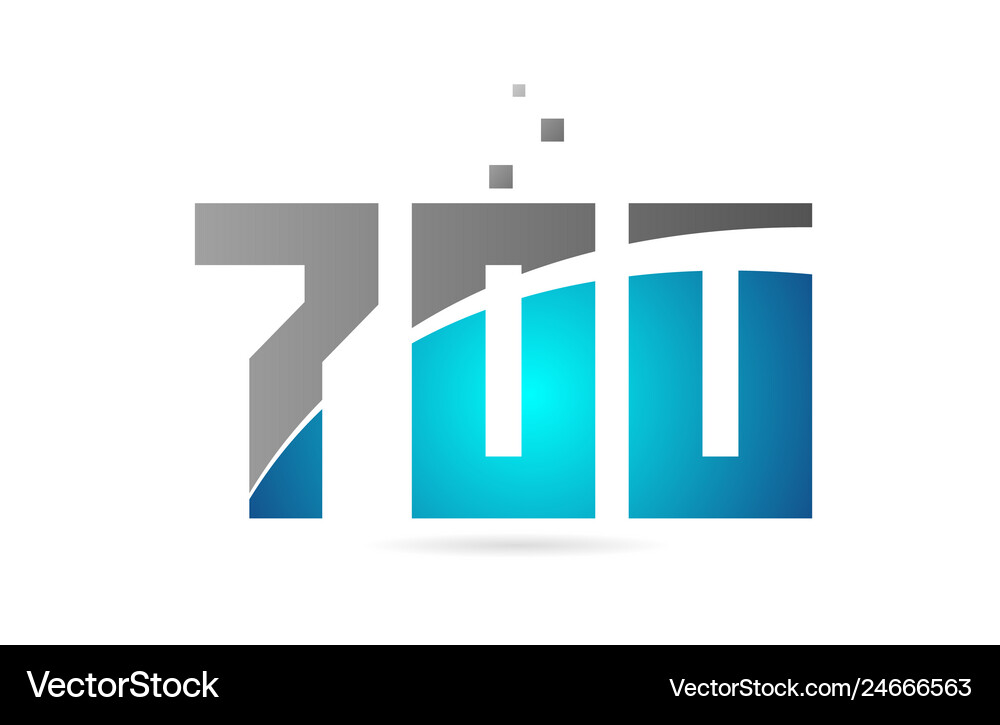Blue grey number 700 for logo icon design Vector Image
