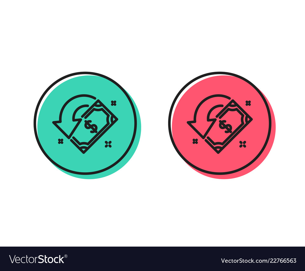 Cashback line icon send or receive money sign Vector Image Cashback line icon send or receive money sign Vector Image