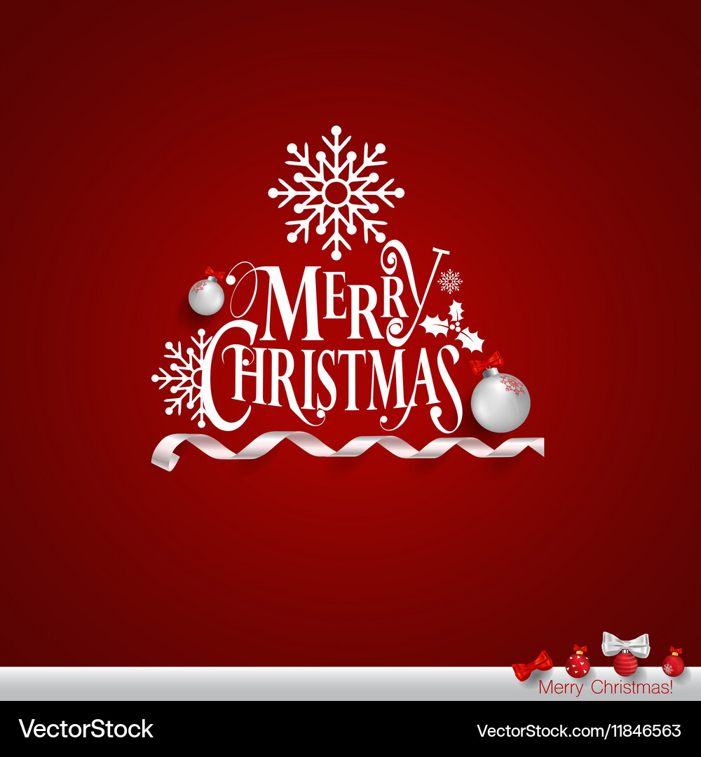 Christmas greeting card merry lettering Royalty Free Vector