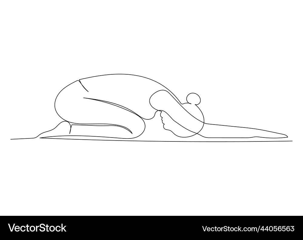 Continuous line drawing of woman doing exercise Vector Image