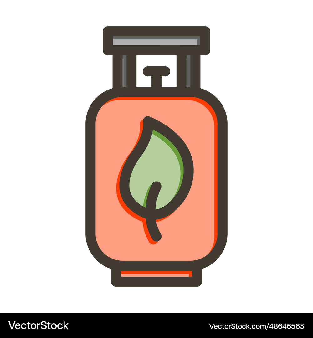 Eco gas thick line filled colors icon Royalty Free Vector