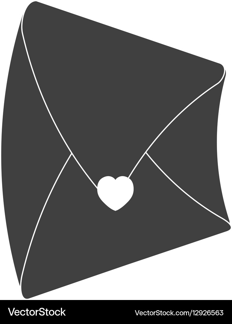 Email message envelope love heart pictograph Vector Image