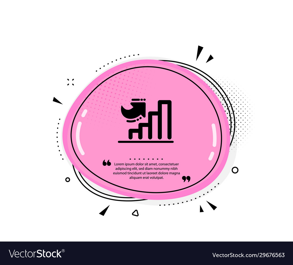 Growth chart icon column graph sign Royalty Free Vector