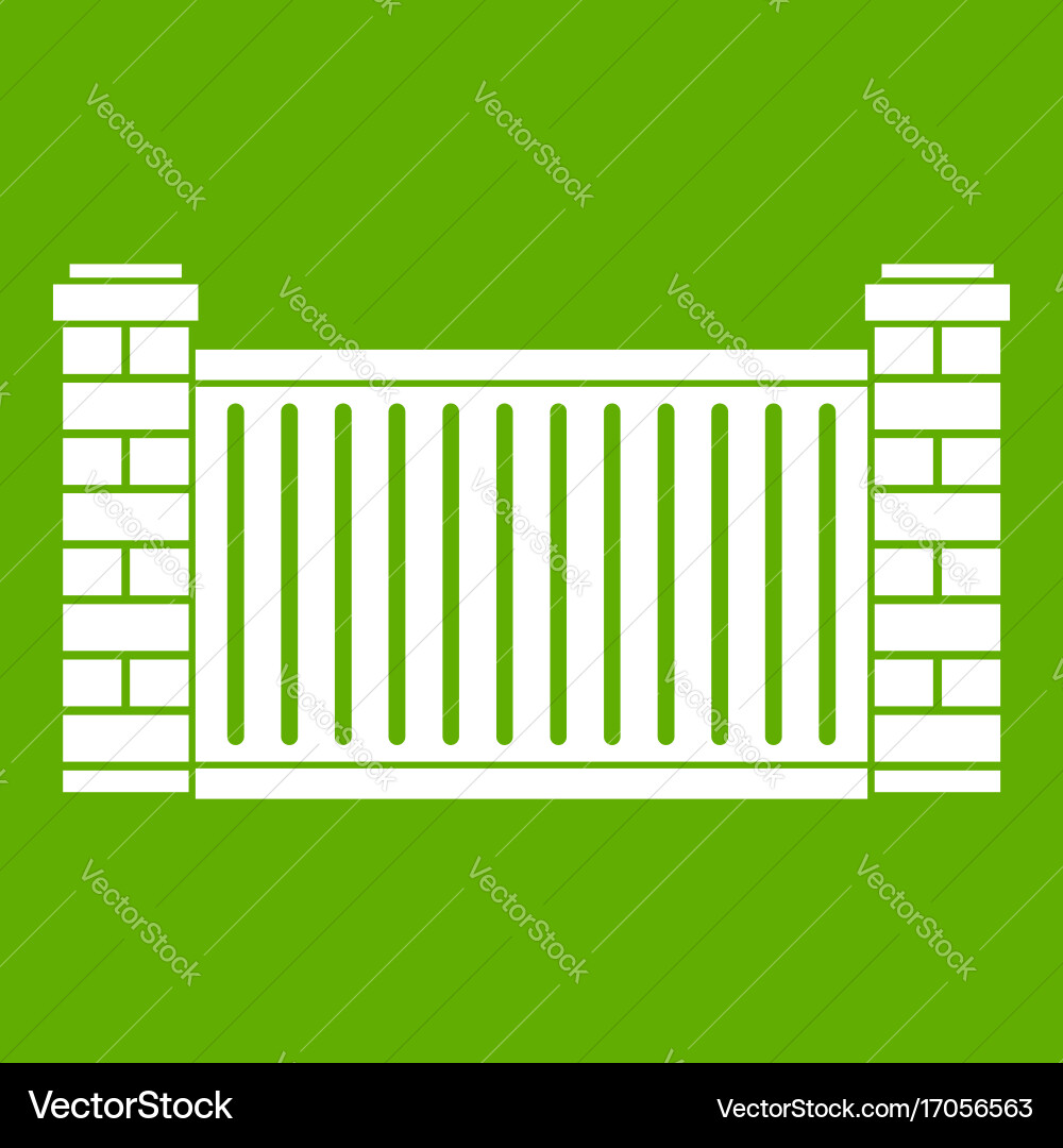 Home fence icon green Royalty Free Vector Image