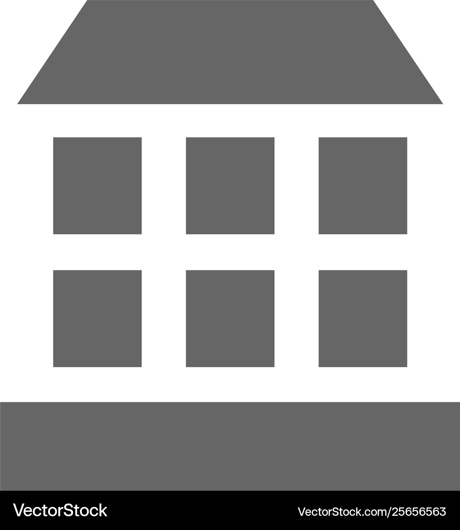 House icon black and white isolated Royalty Free Vector