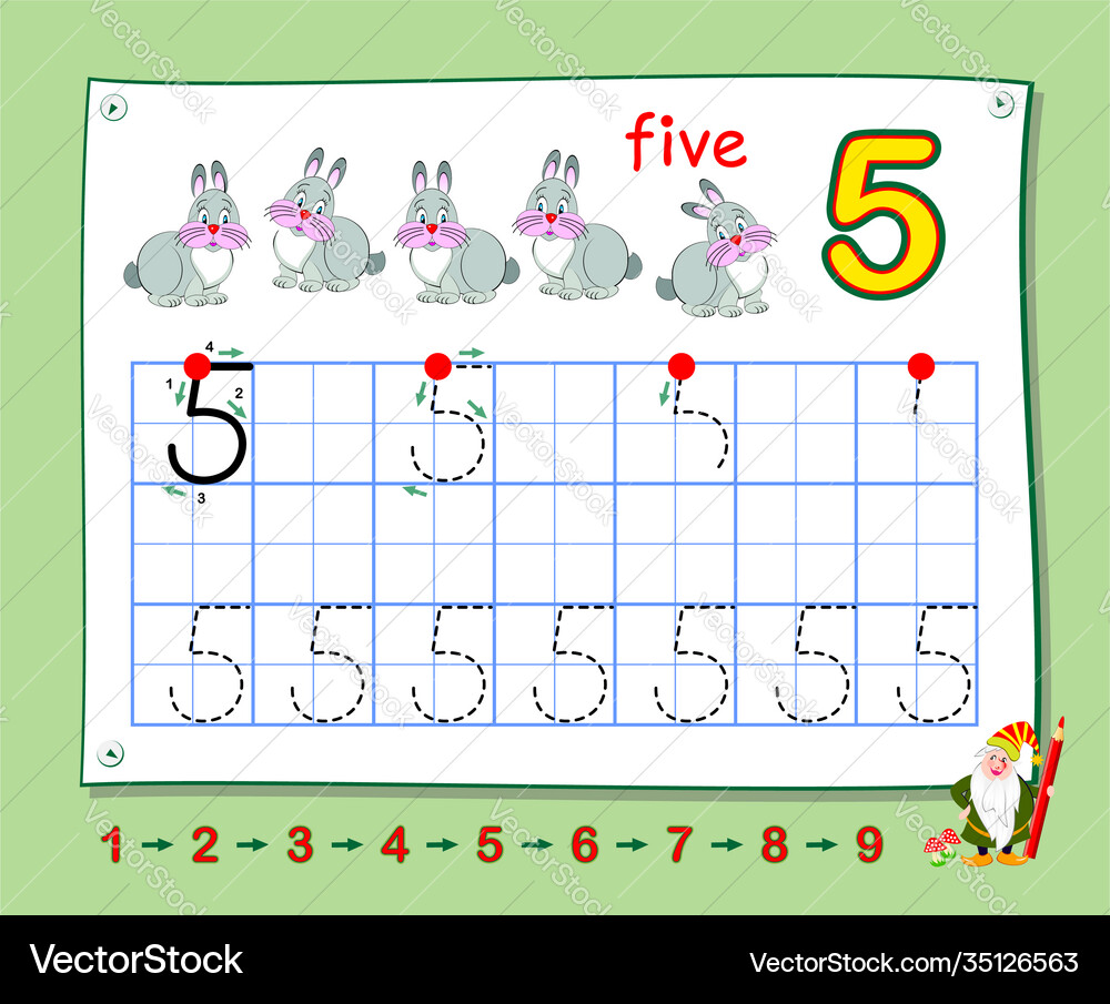 Mathematical education for little children learn Vector Image