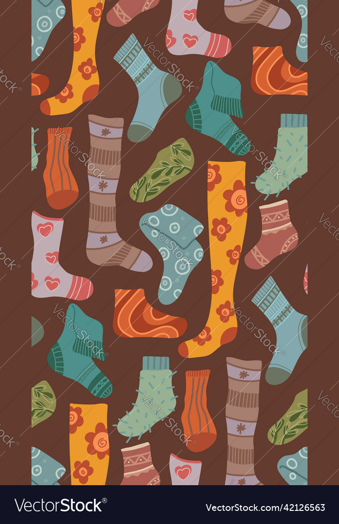 Seamless pattern with warm socks texture Vector Image
