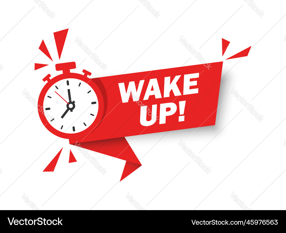 Wake up icon in flat style good morning Royalty Free Vector