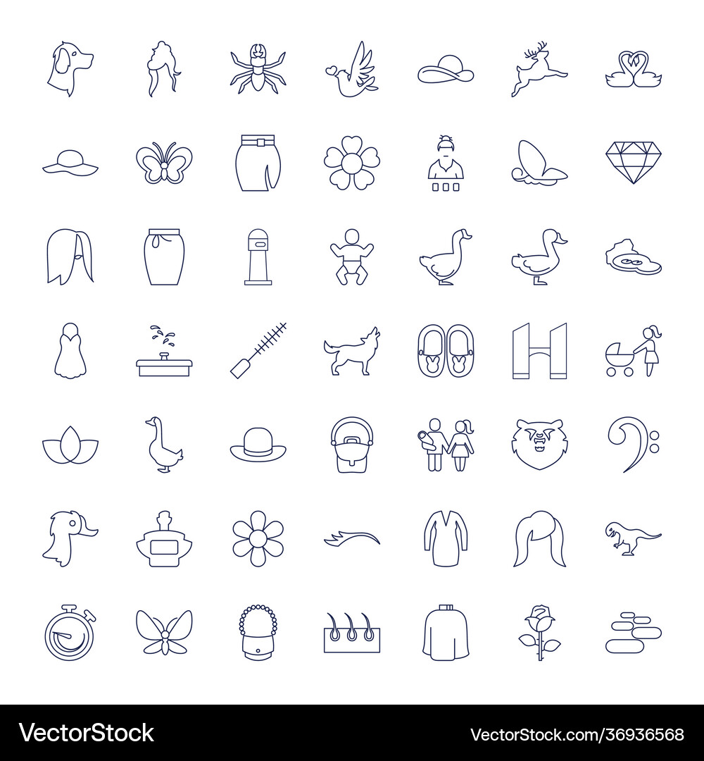 49 beautiful icons Royalty Free Vector Image - VectorStock