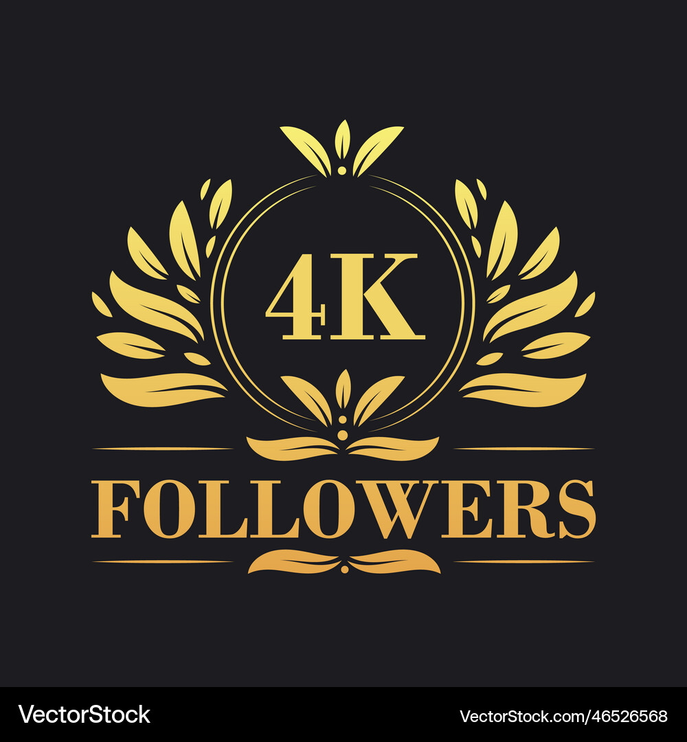 4k followers celebration design luxurious Vector Image