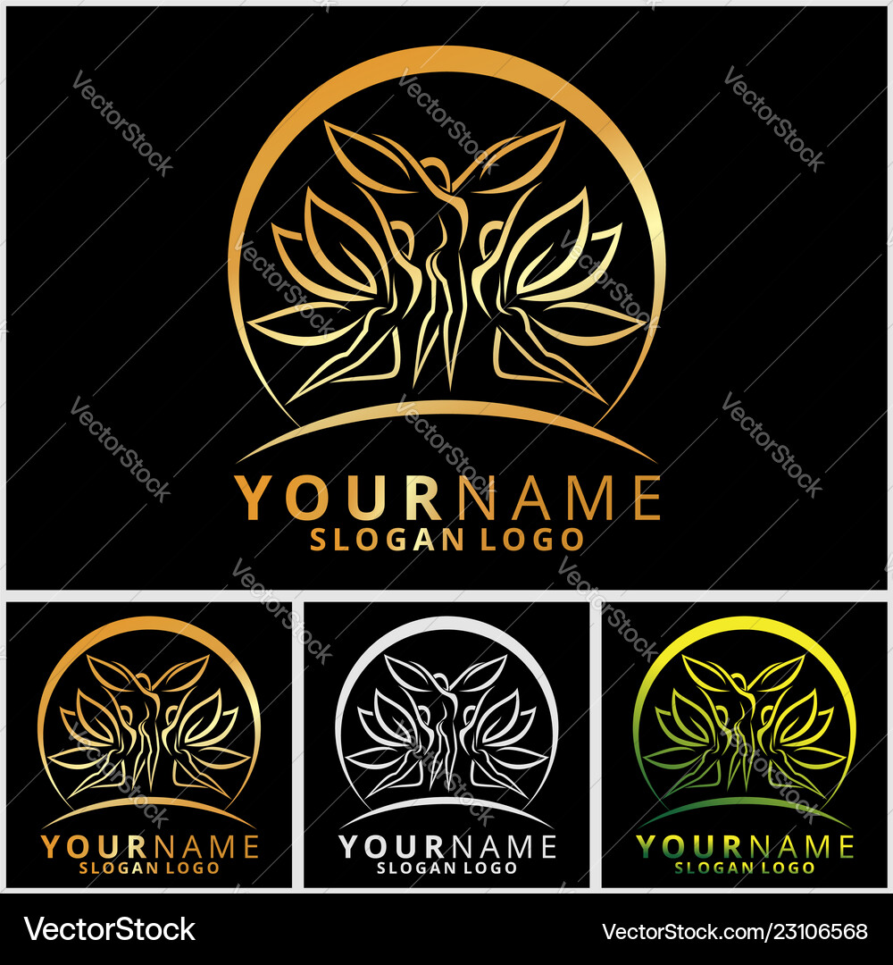 Beautiful girl logo 06 Royalty Free Vector Image