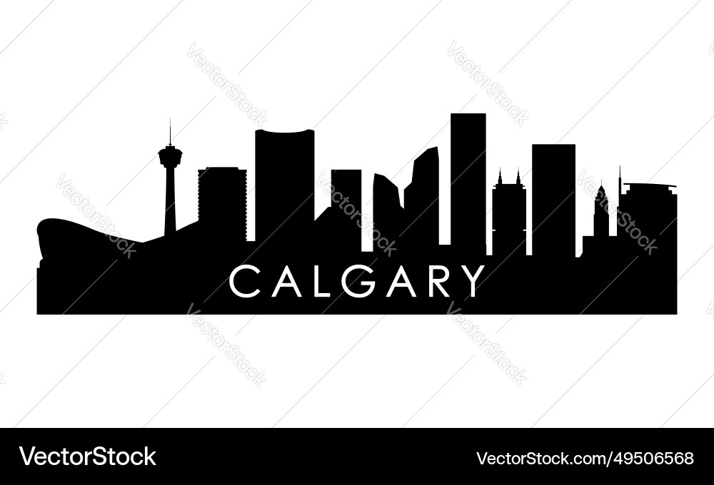 Calgary skyline silhouette black city Royalty Free Vector
