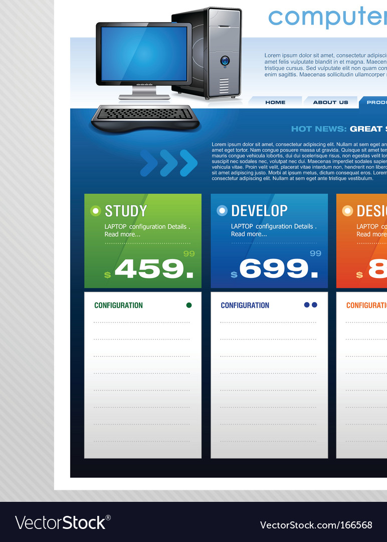 Computer shop template Royalty Free Vector Image