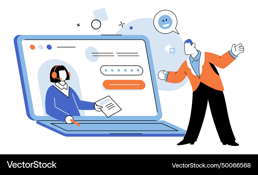Customer service prompt assistance and advice Vector Image