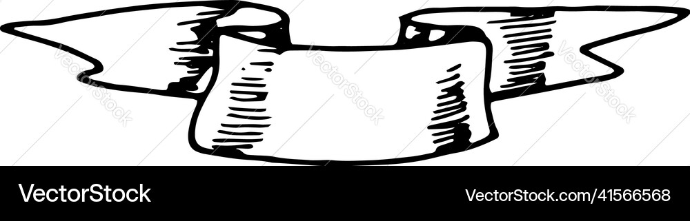 Drawing of the banner isolated element Royalty Free Vector