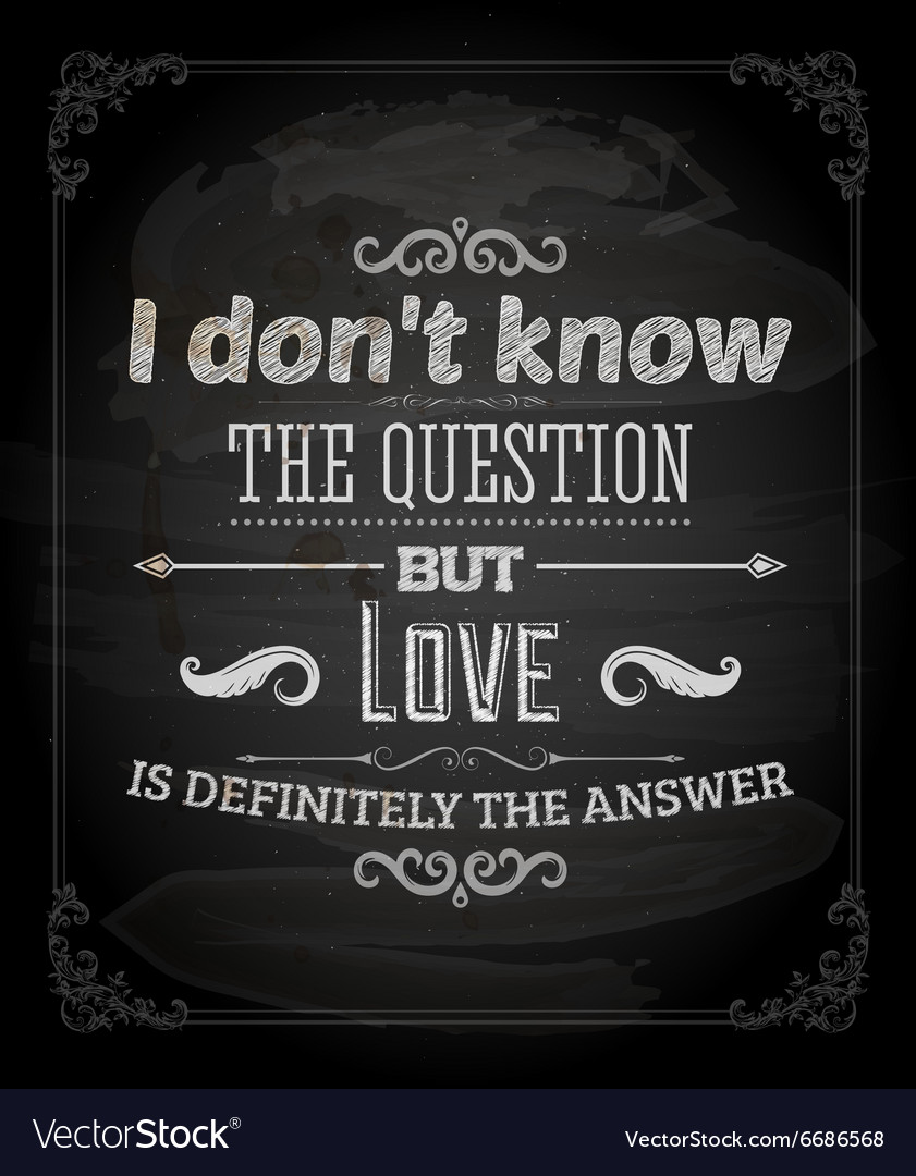 Inspirational quote on chalkboard background Vector Image