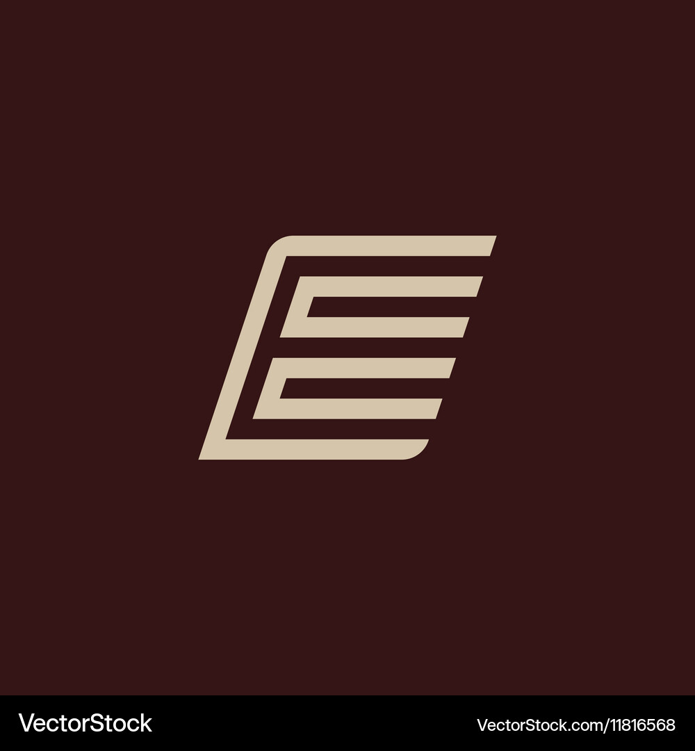 Isolated geometric white color alphabet letter e Vector Image