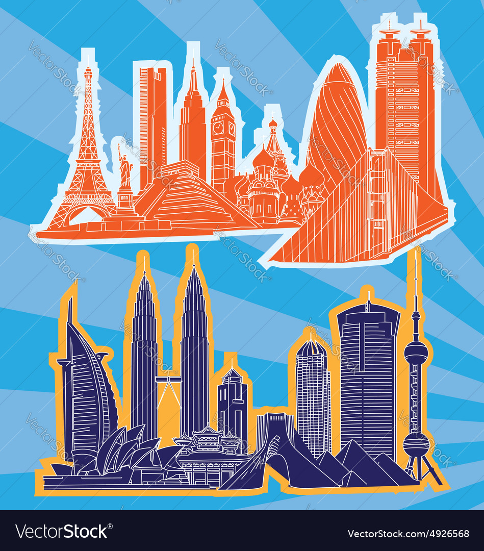 Landmarks Royalty Free Vector Image - VectorStock