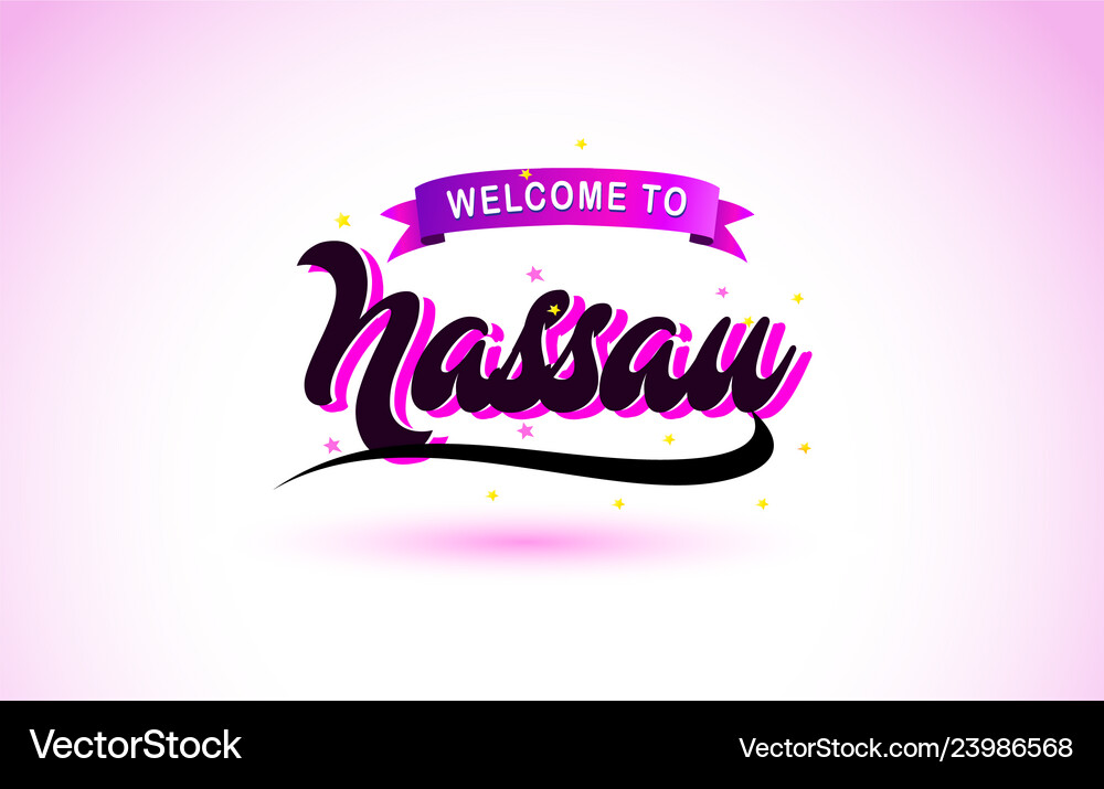 Nassau welcome to creative text handwritten font Vector Image