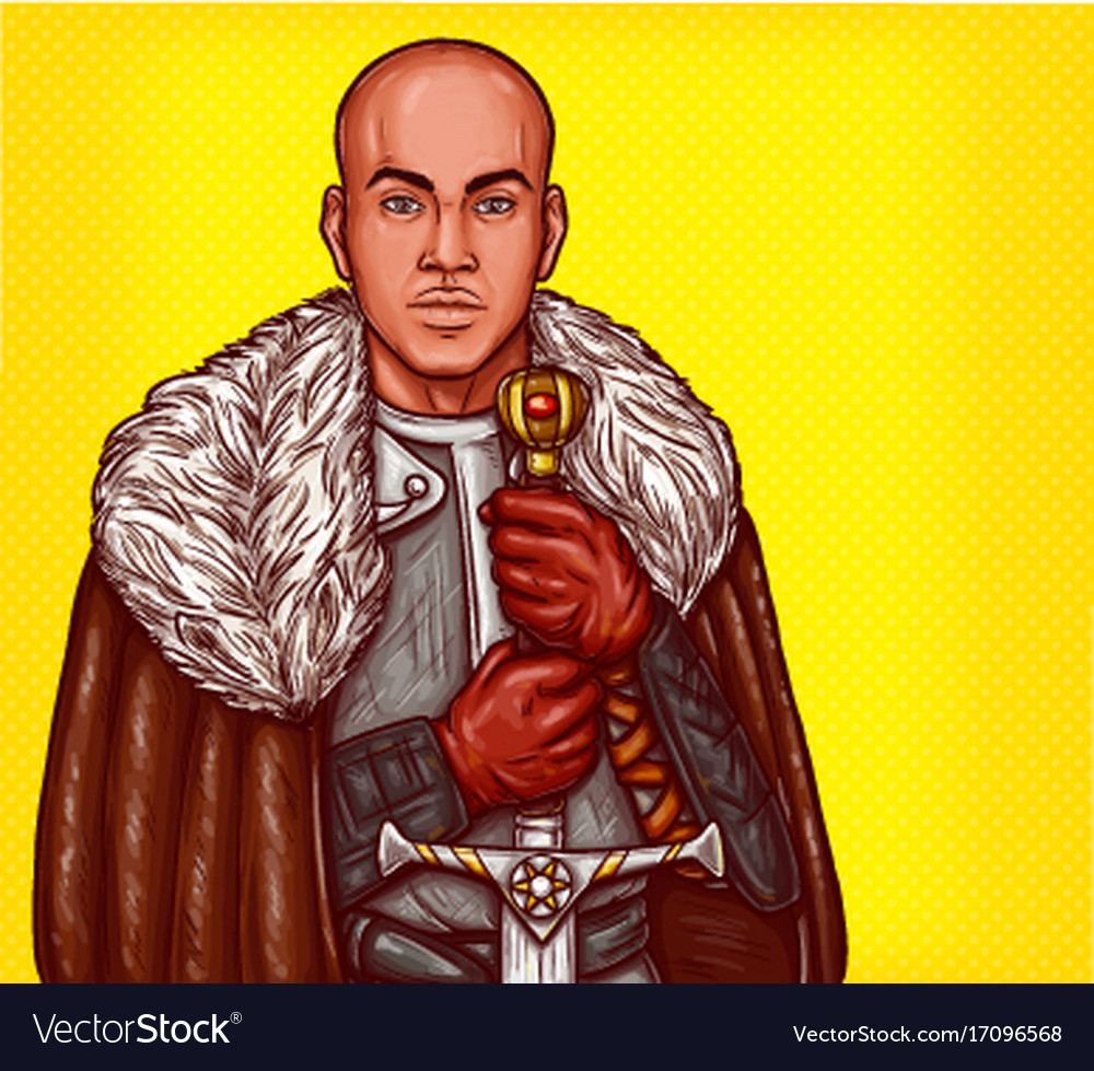 Pop art of a medieval knight Royalty Free Vector Image
